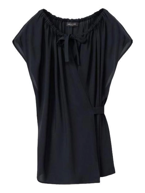 Fabiana Filippi Sleeveless Shirt With Pussy Bow Detail - Black