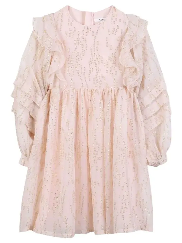 Chloé Ruffled Sequin-embellished Dress - Pink