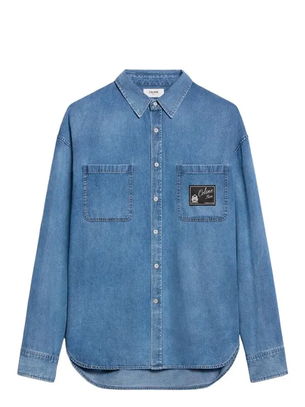 Celine Shirt In Cotton Denim - Indigo