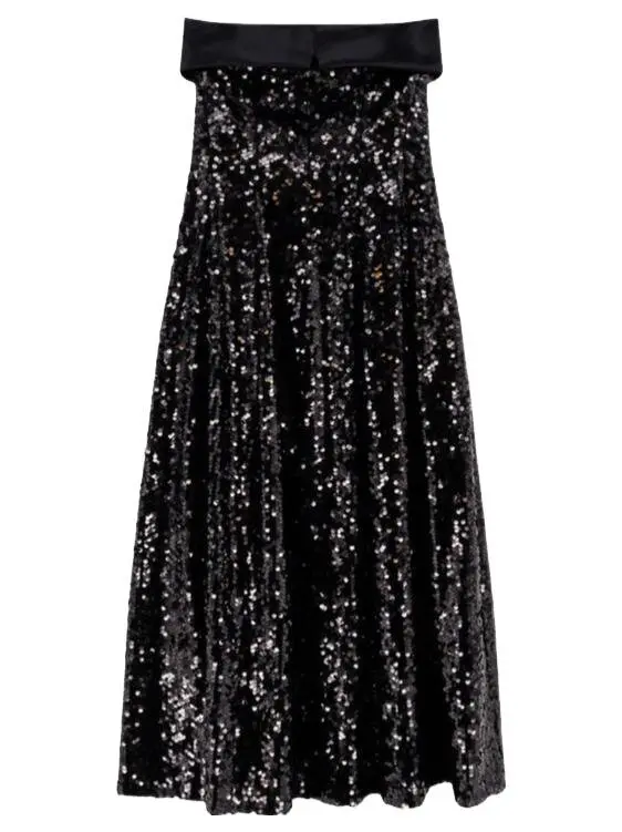 Alberta Ferretti Sequin Embellished A-line Dress - Black