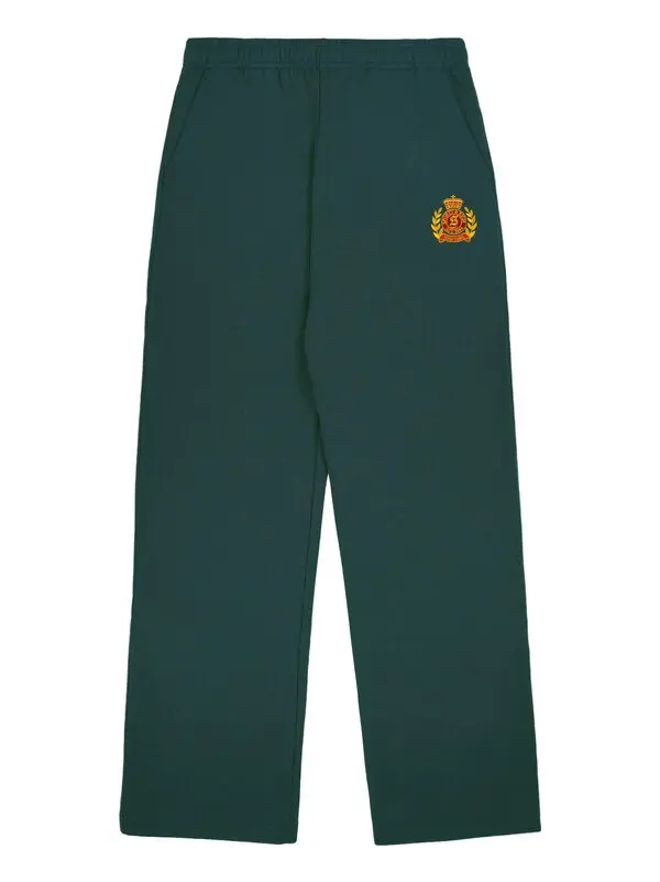 SPORTY  RICH Sporty & Rich Ny Crest Embroidered Wide Sweatpant - Forest Green