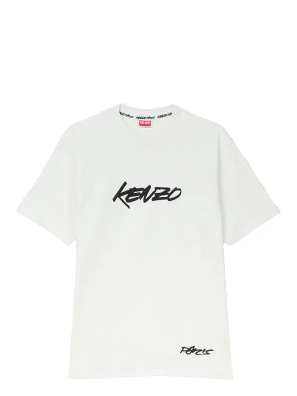 Kenzo Logo Printed Crewneck T-shirt - White