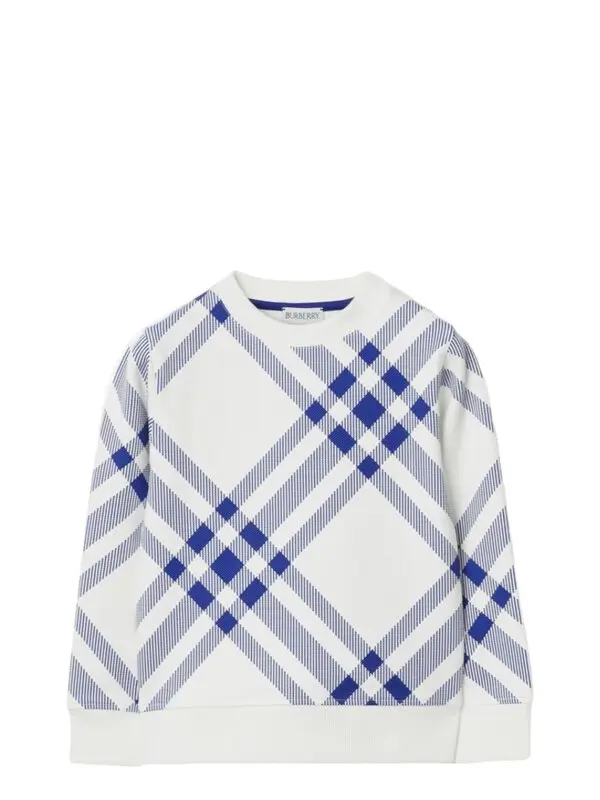 Burberry Checked Crewneck Sweatshirt - White