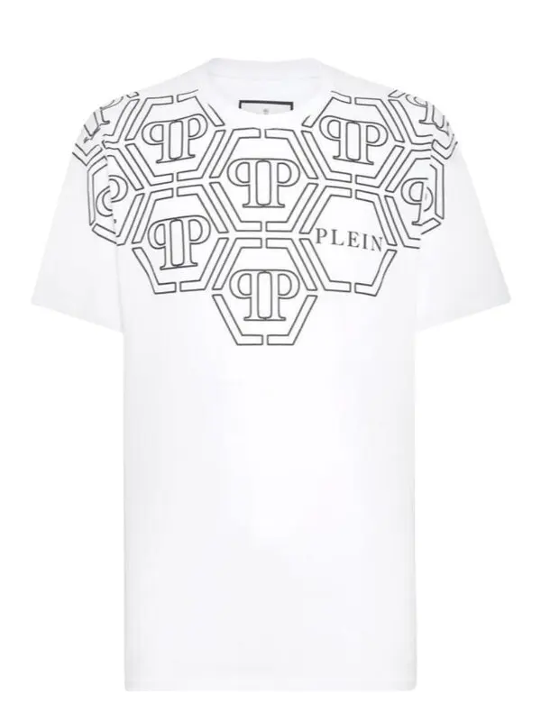 Philipp Plein Open-necked Black Shirt - White