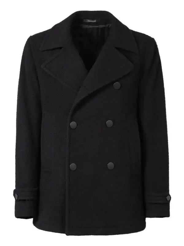 Tagliatore Double-breasted Lapel Coat - Black