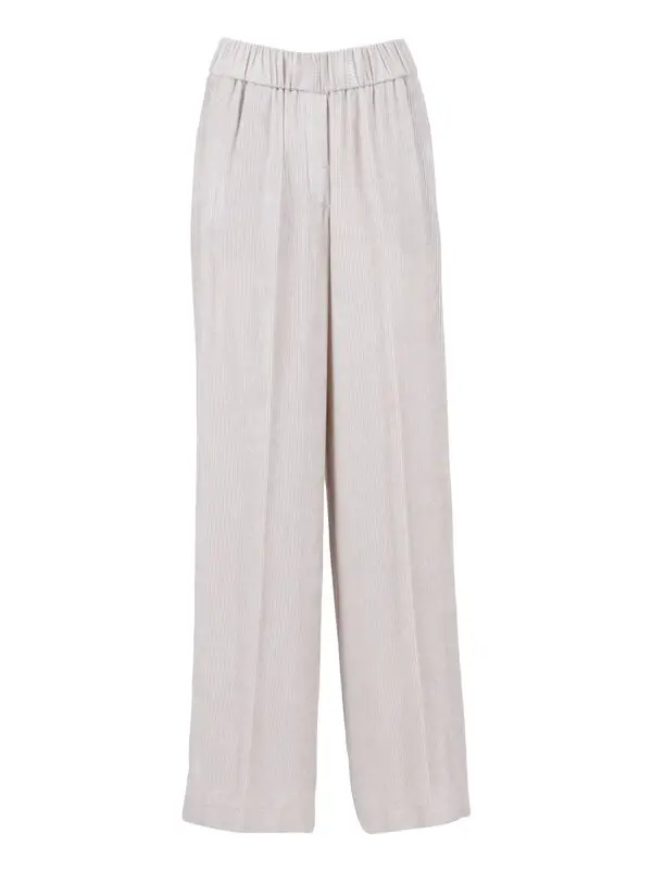 Peserico Elastic-waist Wide Leg Trousers - White