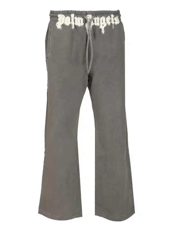Palm Angels Waist Logo Printed Sweatpants - Grey