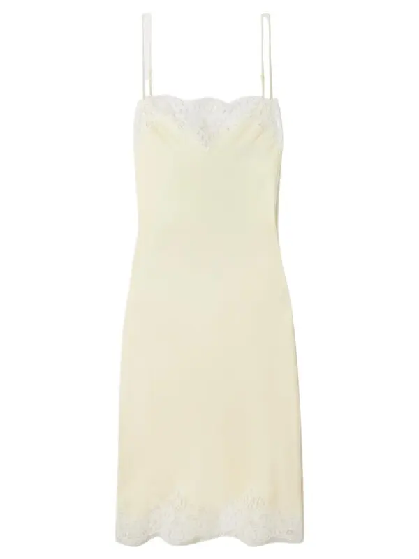 Stella McCartney Lace-trimmed Satin Midi Slip Dress - Nude