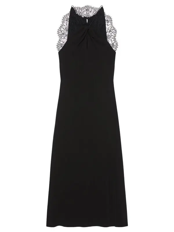 Givenchy Halterneck Lace Midi Dress - Black