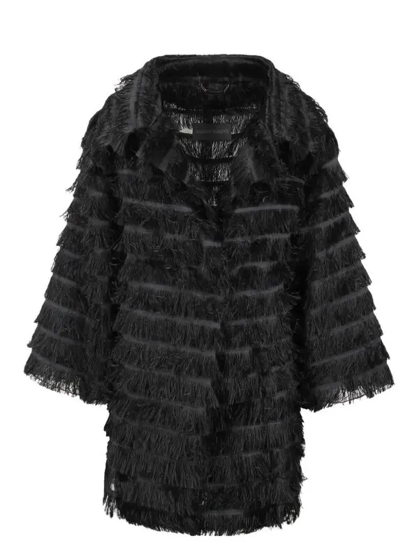Alberta Ferretti Long Sleeve Jacket With Tassel Details - Black