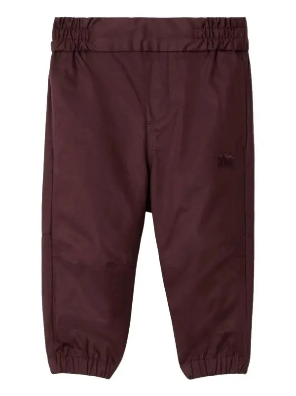 Burberry Embroidered Twill Track Pants - Red