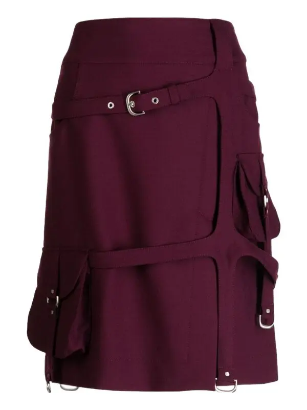Off-White Cargo Buckle-strap Midi Skirt - Red