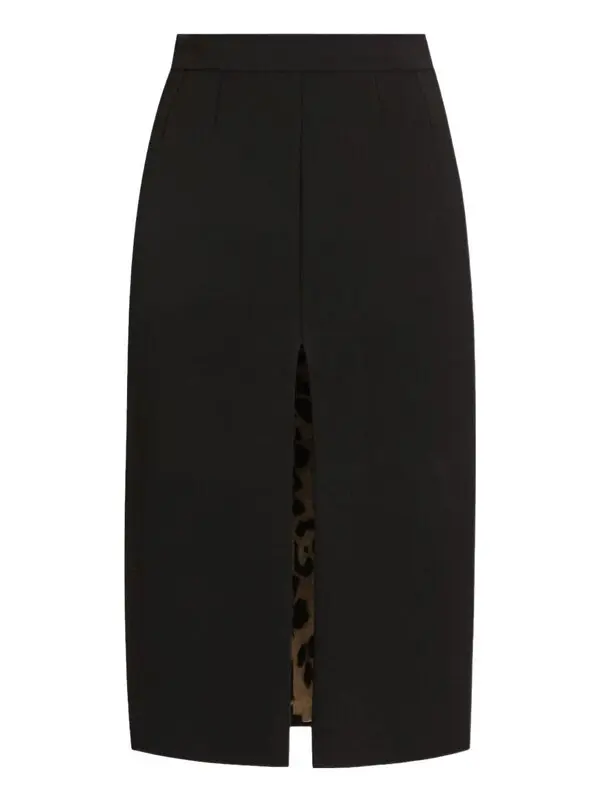 Dolce & Gabbana Midi Pencil Skirt With Front Slit - Black