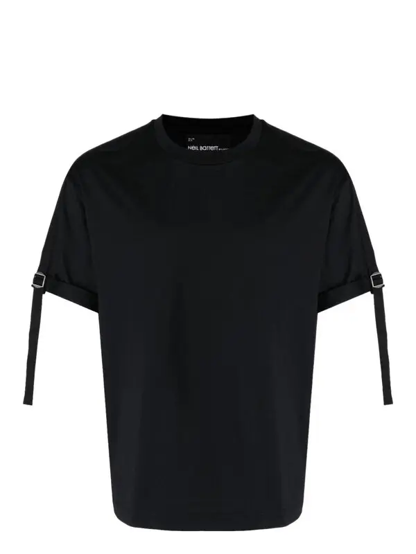 Neil Barrett Buckle-strap Cotton T-shirt - Black