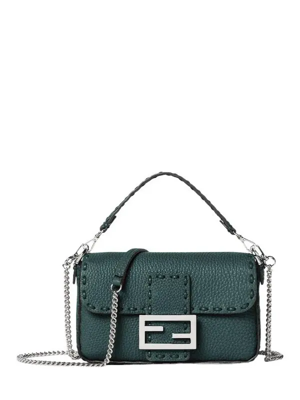 Fendi Selleria Bag With Hand-sewn Topstitches - Dark Green