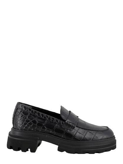 Hogan Embossed Chunky Loafers - Black