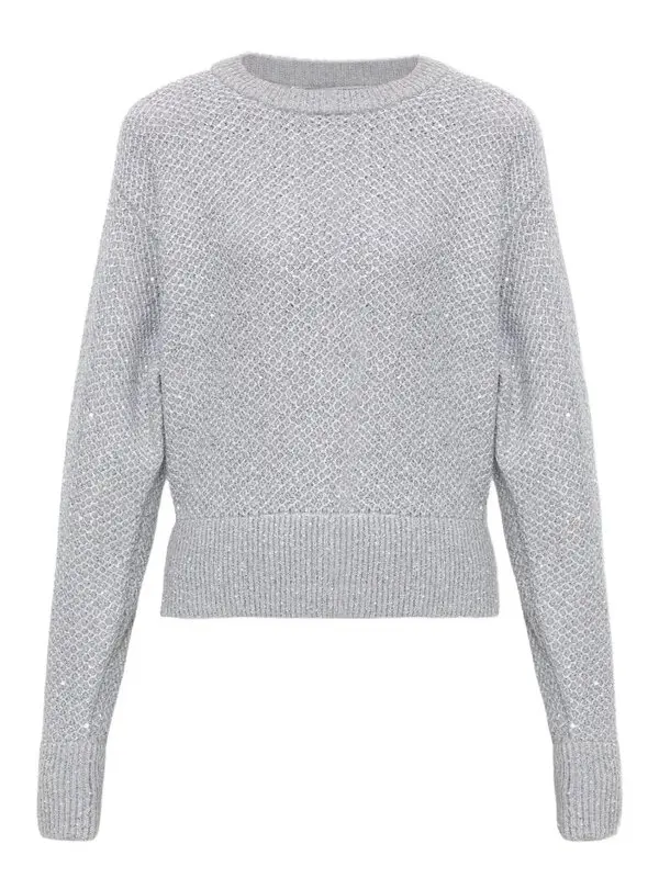 Stella McCartney Sequin-embellished Crewneck Jumper - Gray