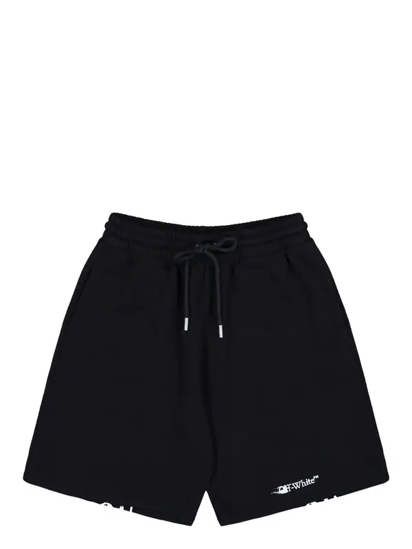 Off-White Logo Print Drawstring Shorts - Black