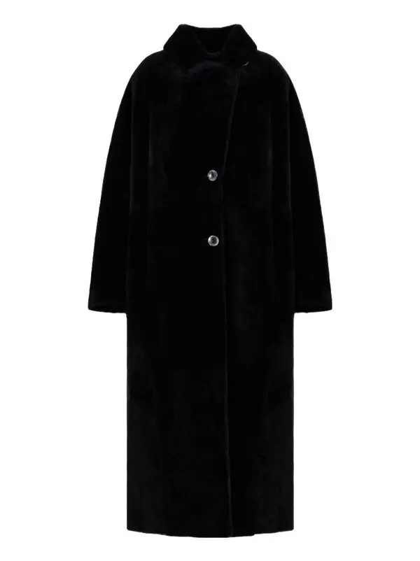 Emporio Armani Classic Collar Shearling Coat - Black