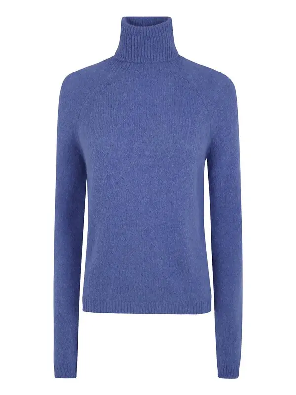 BASERANGE Long Sleeve Turtleneck Sweater - Sky-blue