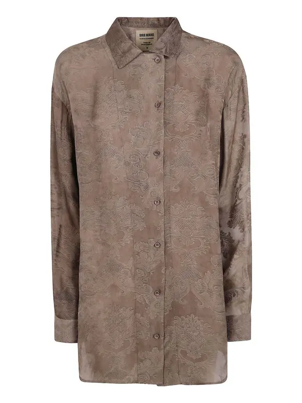 UMA WANG Long Sleeve Casual Jacket With All-over Pattern - Mustard