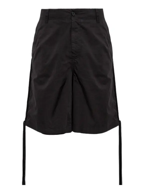 Alexander McQueen Bermuda Shorts With Vertical Drawstring Detail - Black