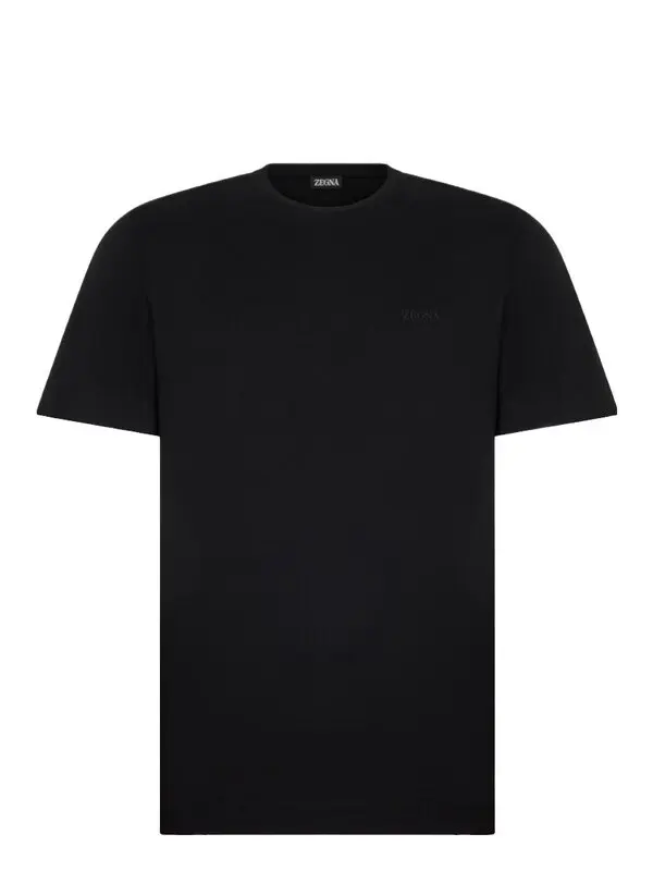 Zegna Logo Crew-neck T-shirt - Black
