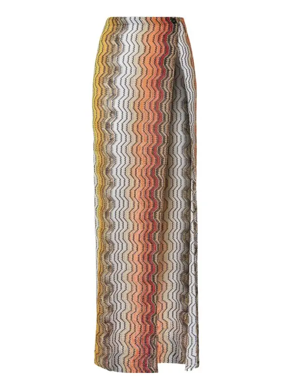 Missoni Raschel Knit Zigzag Maxi Skirt - Multi-color