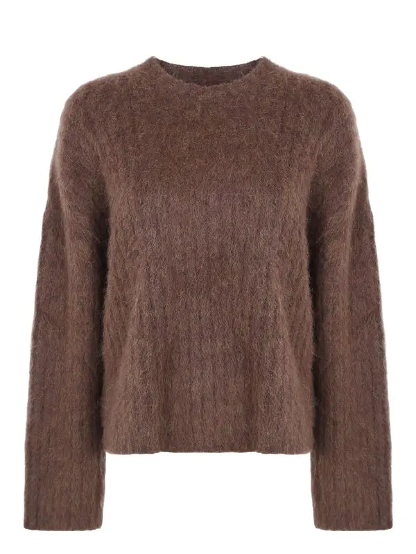 UMA WANG Crew Neck Long Sleeve Sweater - Mustard