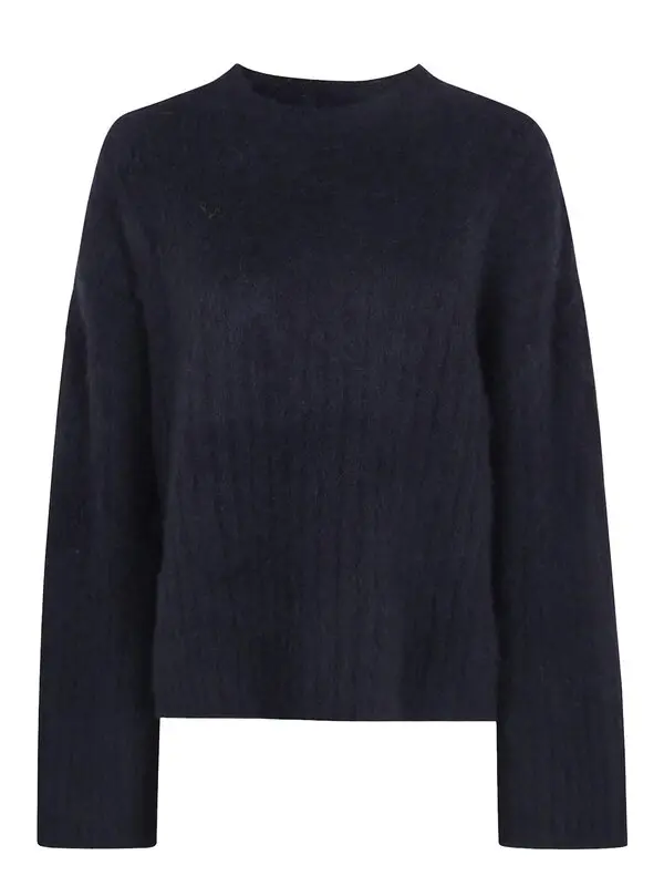 UMA WANG Ribbed Frayed-hem Top - Black