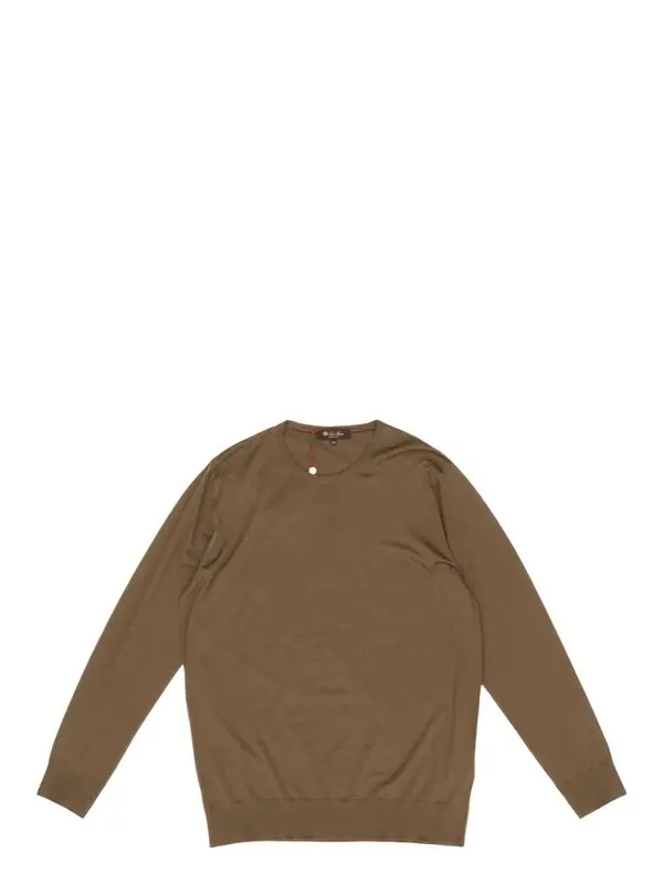 Loro Piana Crew Neck Long Sleeve Sweater - Green