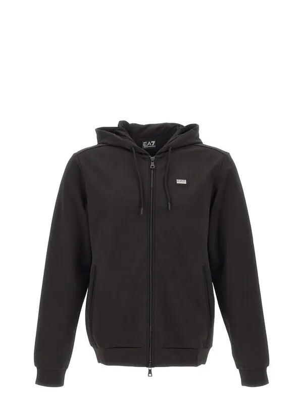 EA7 Zip-up Hooded Sweatshirt - Black