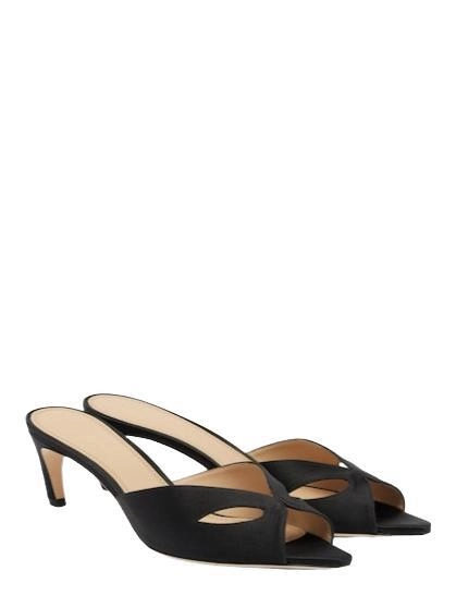 Victoria Beckham Harlow Mask Satin Mules - Black