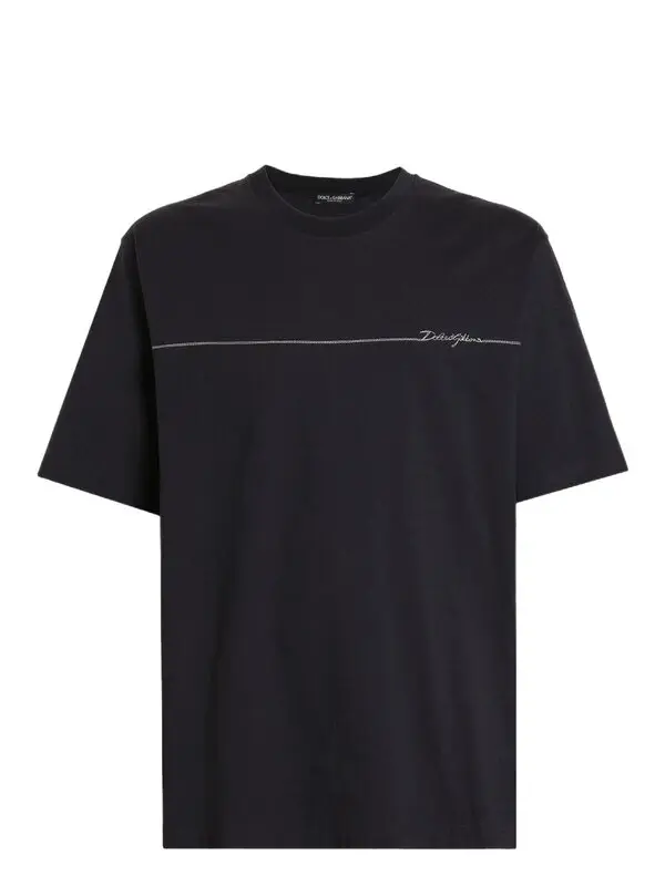 Dolce & Gabbana Cotton T-shirt With Logo - Blue