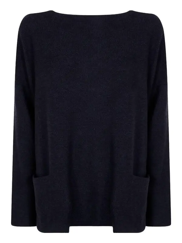DANIELA GREGIS Boatneck Pocket Knitted Sweater - Darkgrey