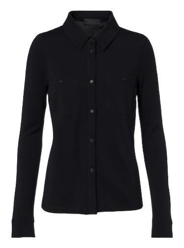 NILI LOTAN Ibra Wool Button-up Shirt - Black