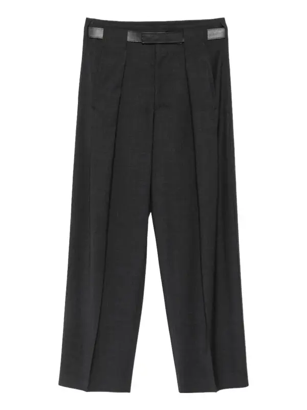 DARKPARK Belted Pleated Trousers - Dark Gray