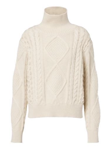NILI LOTAN Kimmy Cable-knit Cotton And Cashmere Sweater - White