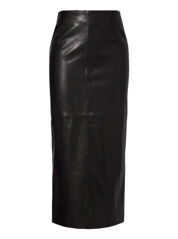 Nour Hammour Elisse Leather Pencil Skirt - Black