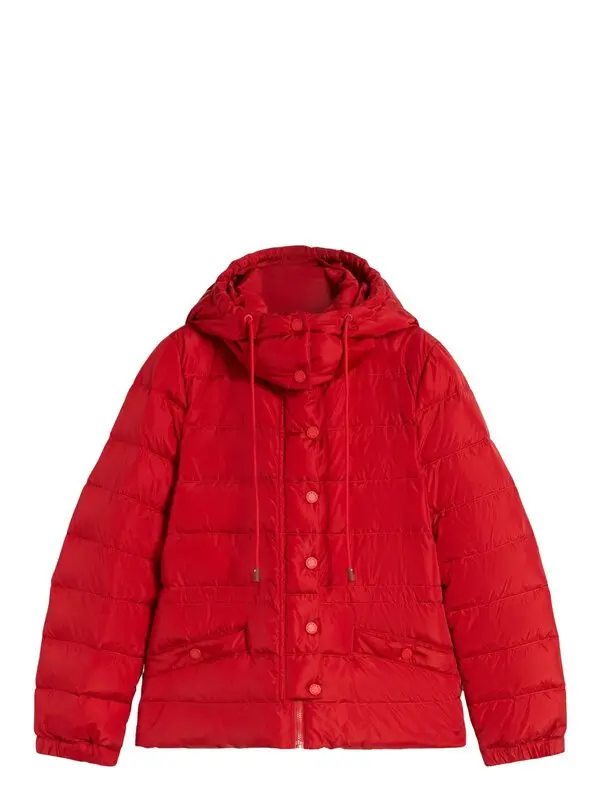 Max Mara Sax Short Down Jacket With Detachable Drawcord - Red