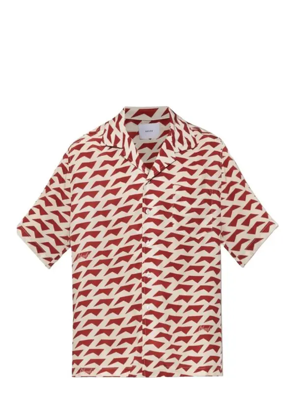 Rhude Geometric-patterned Satin Twill Shirt - Nude