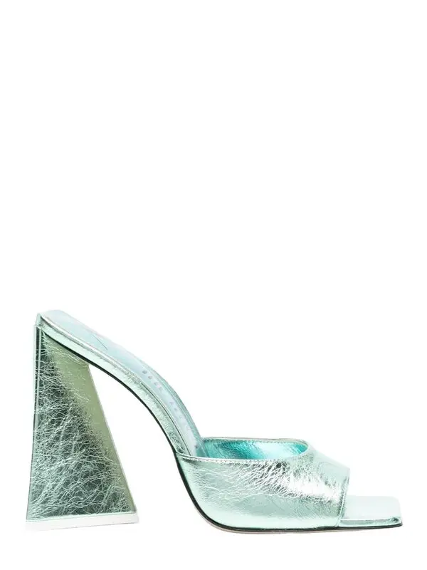 Attico Devon 115mm Leather Mules - Green