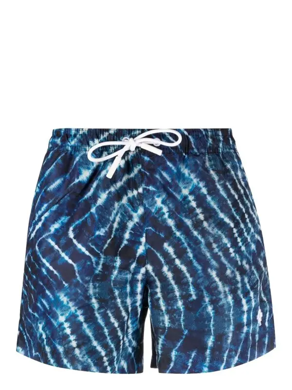 MARCELO BURLON COUNTY OF MILAN Sound Waves Drawstring Swim Shorts - Blue