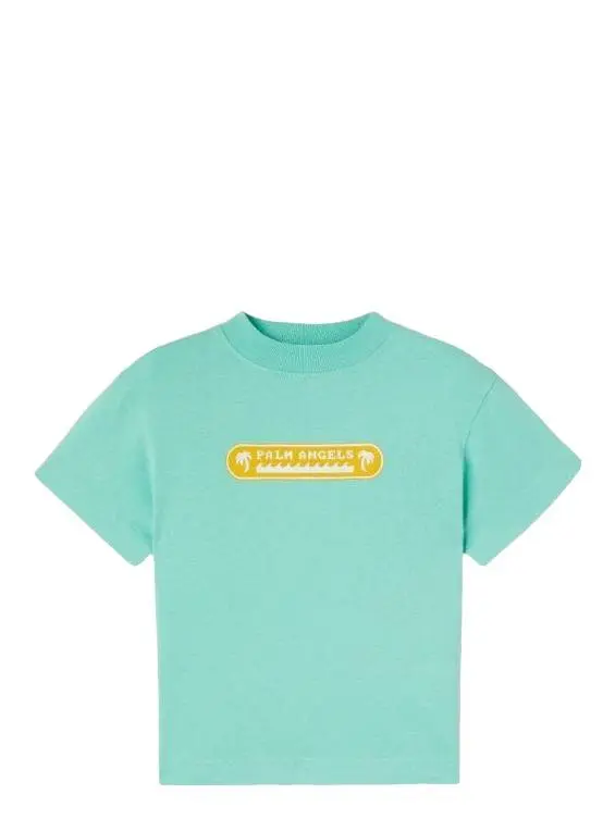 Palm Angels Logo Print Cotton T-shirt - Green