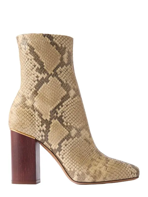 Chloé Ambre Ankle Boots - Snake Print