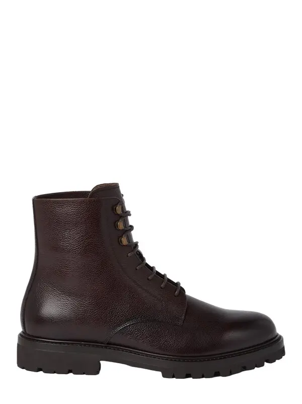 Brunello Cucinelli Leather Lace-up Ankle Boots - Brown