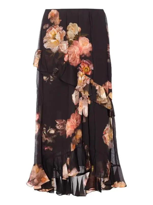 Zimmermann Hypnotic Asymmetric Midi Skirt - Black