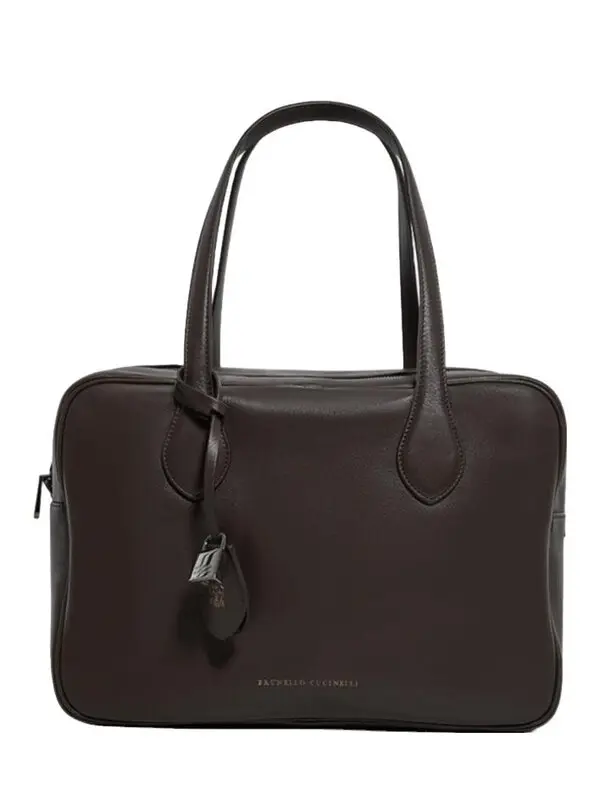 Brunello Cucinelli Letter Shoulder Bag - Black