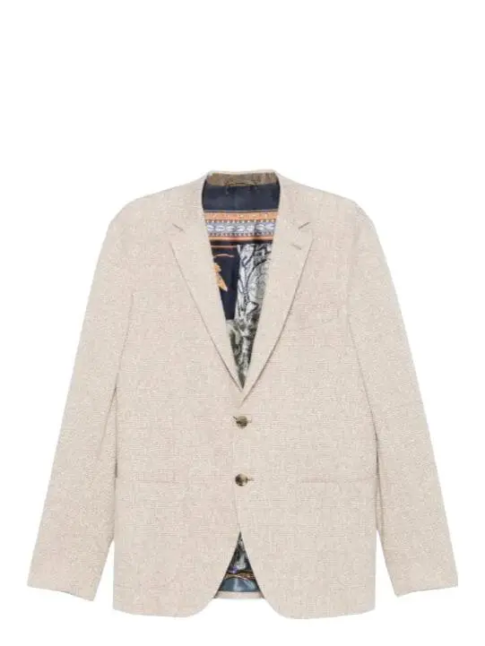 Etro Checked Two-button Blazer - White