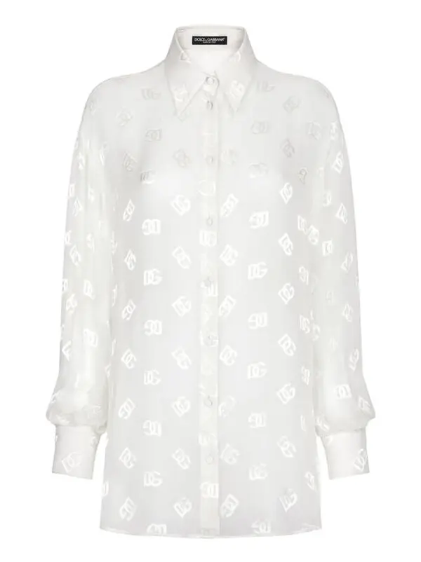 Dolce & Gabbana Dg Logo Jacquard Shirt - White